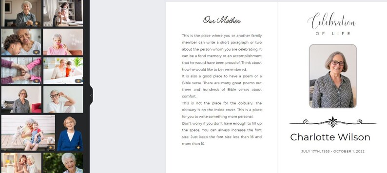 Bi-fold Memorial Program Template Download & Design Then Print Yourself ...