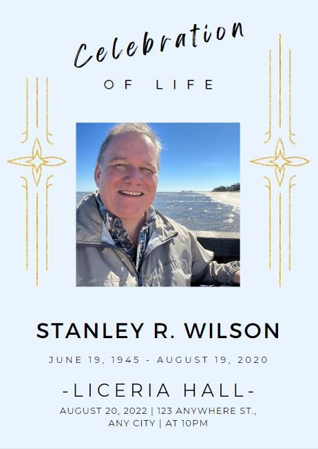 Classic Memorial Card Template Download & Design Then Print - Etsy