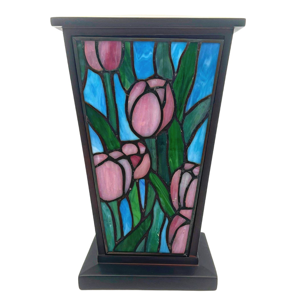 Eternal Tulip Stained Glass Cremation Urn - Funeral Urn With FREE ...