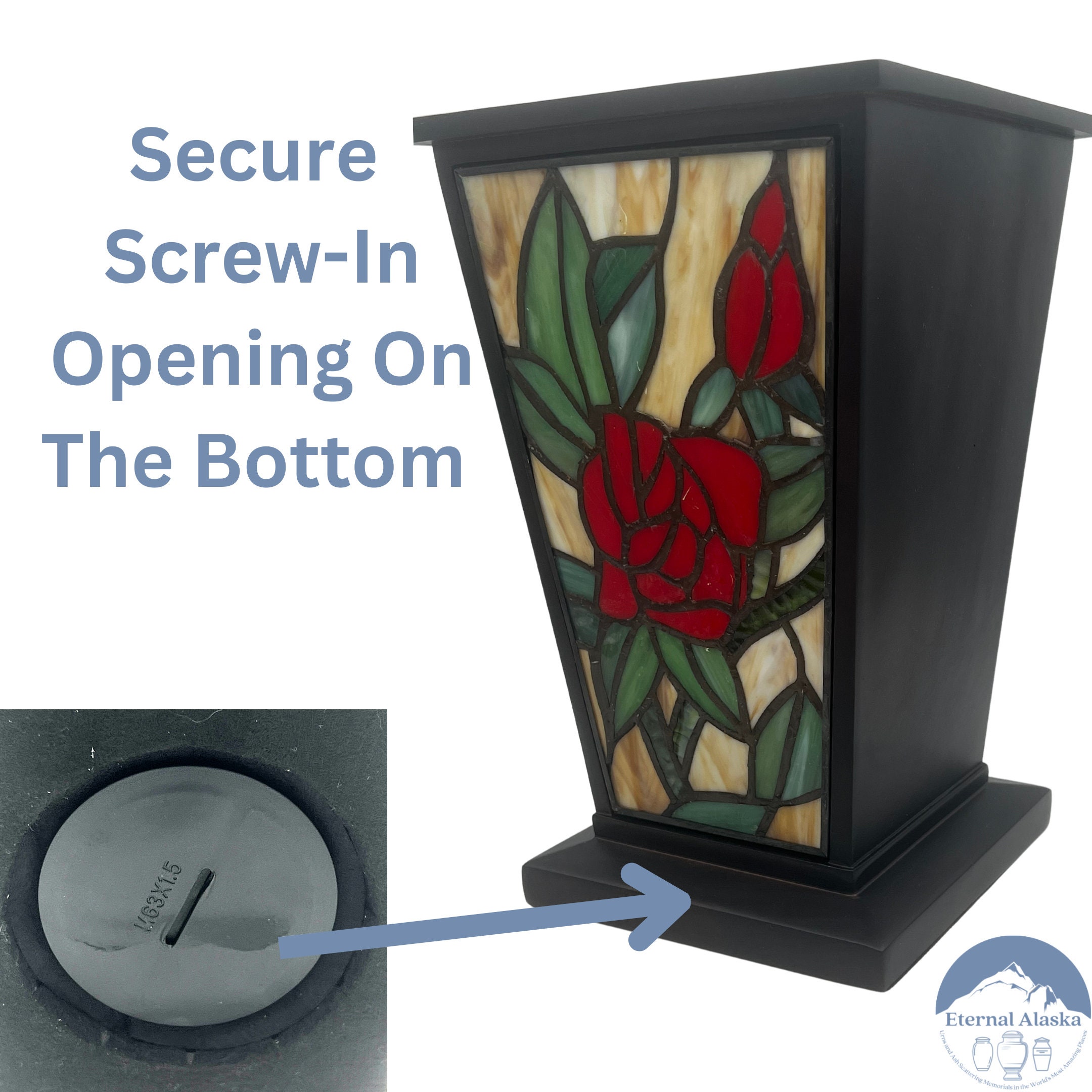 Eternal Rose Stained Glass Cremation Urn Funeral Urn With FREE Shipping ...