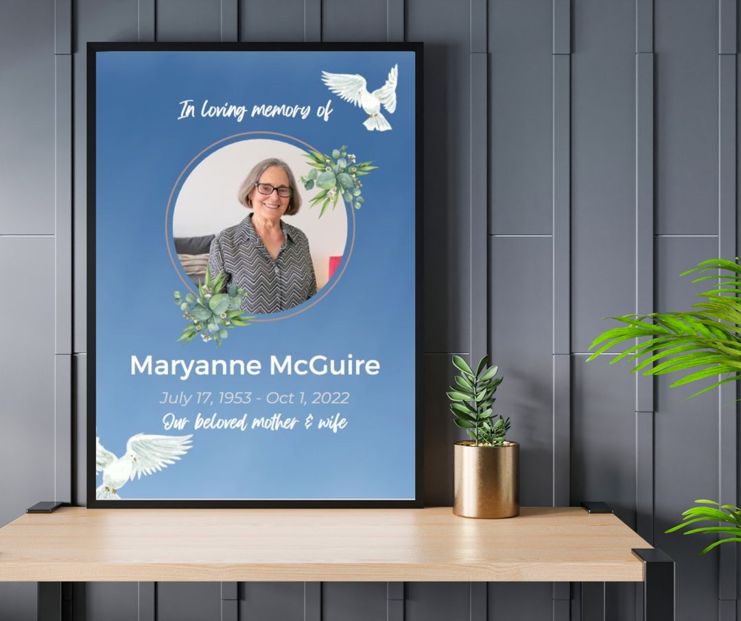 Caring Memorial Poster Template Download & Design Then Print - Etsy