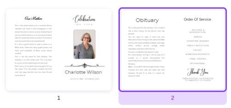 Bi-fold Memorial Program Template Download & Design Then Print Yourself ...