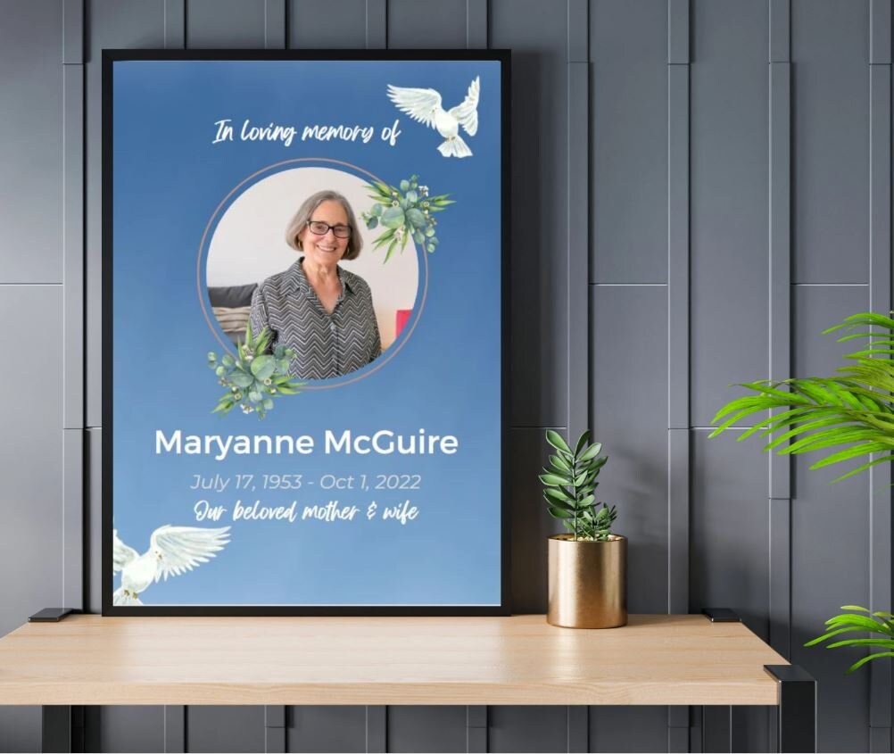 Memorial Poster Template FIVE Different Designs Download & Design Then ...