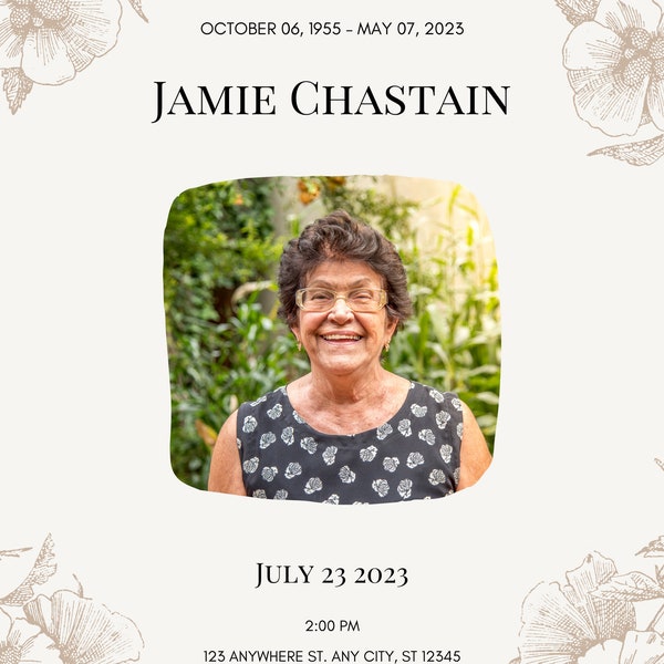 Single Page Funeral Program Template - Etsy