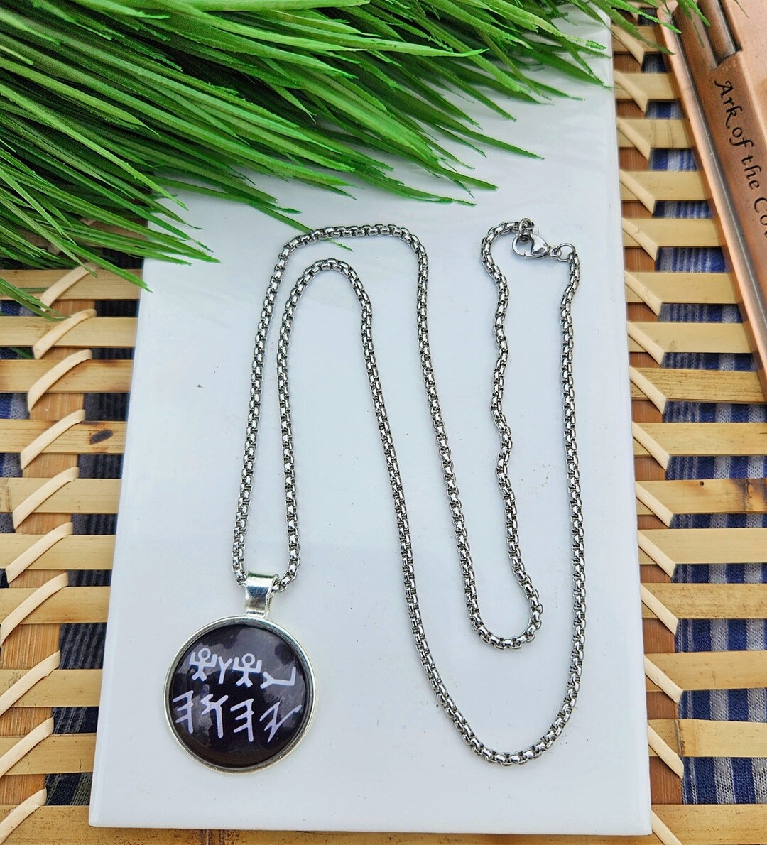 Gold or Stainless Steel YHWH Medallion Necklace With Ancient Pictograph ...