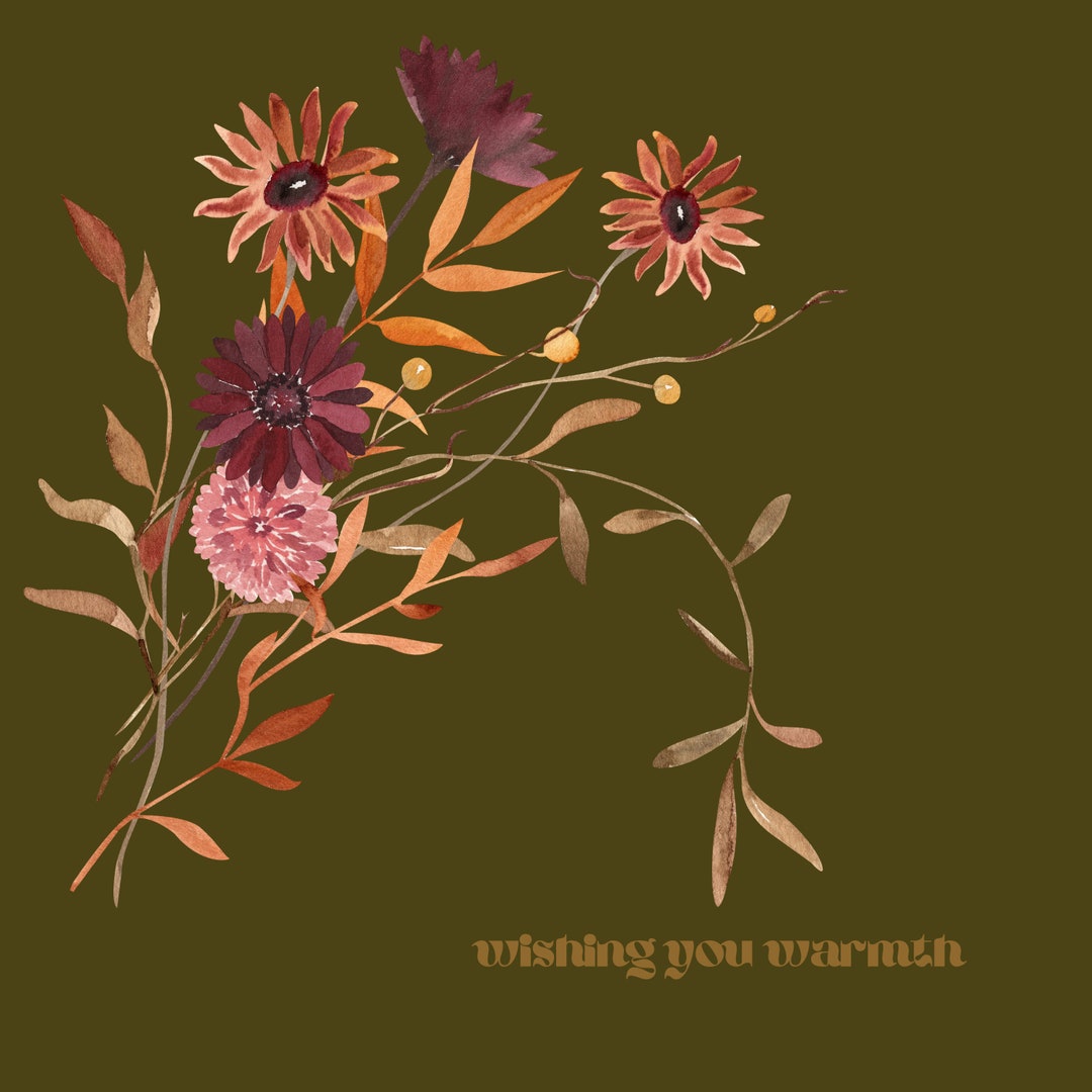 Fall Floral Card Blank Card - Etsy