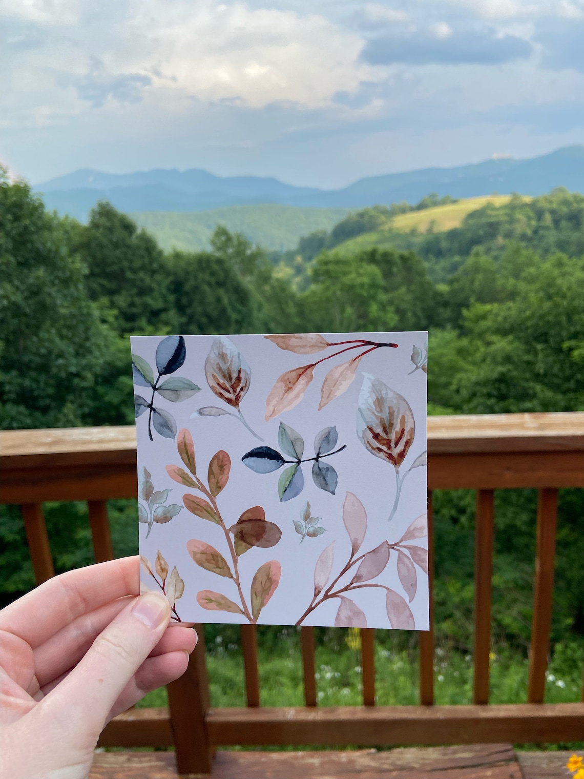 Watercolor Leaves Greeting Card - Etsy