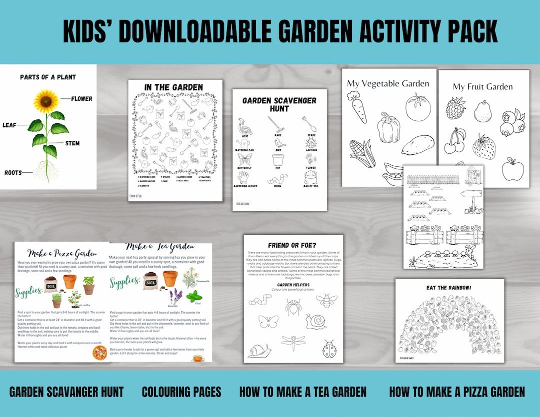 Kids’ Downloadable Garden Activity Pack - Etsy