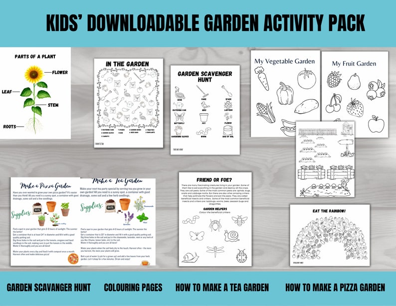 Kids’ Downloadable Garden Activity Pack - Etsy