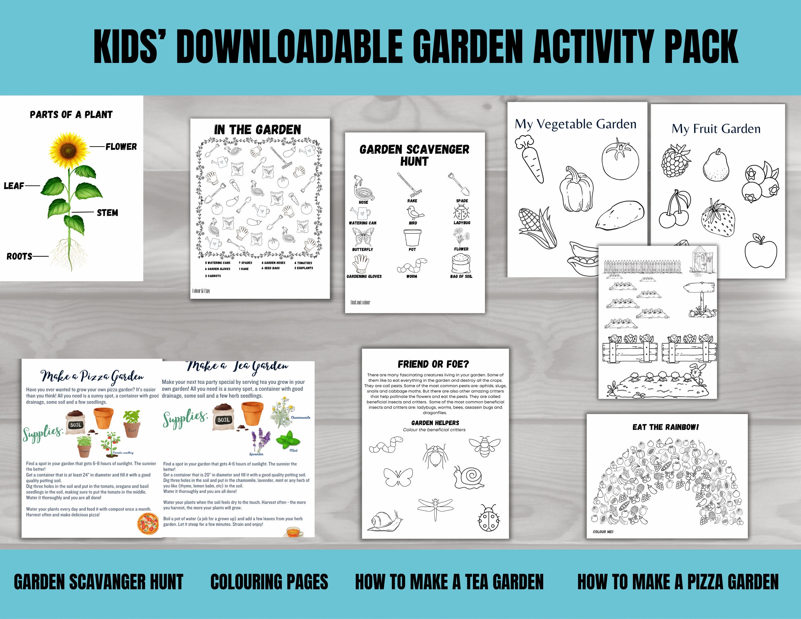 Kids’ Downloadable Garden Activity Pack - Etsy