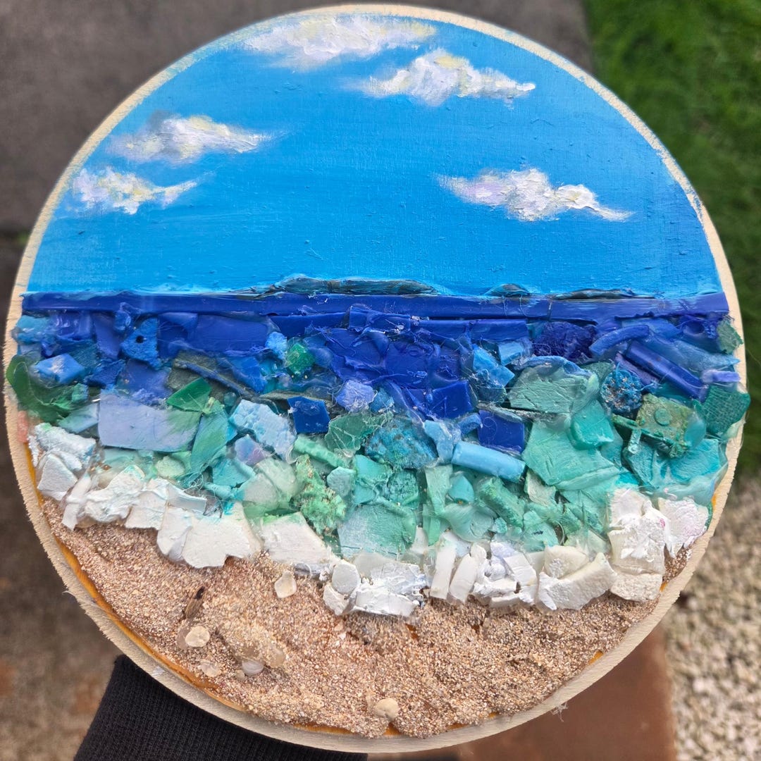 Micro Platic Beach Paradise- Micro Plastic Art Mosaic - Etsy