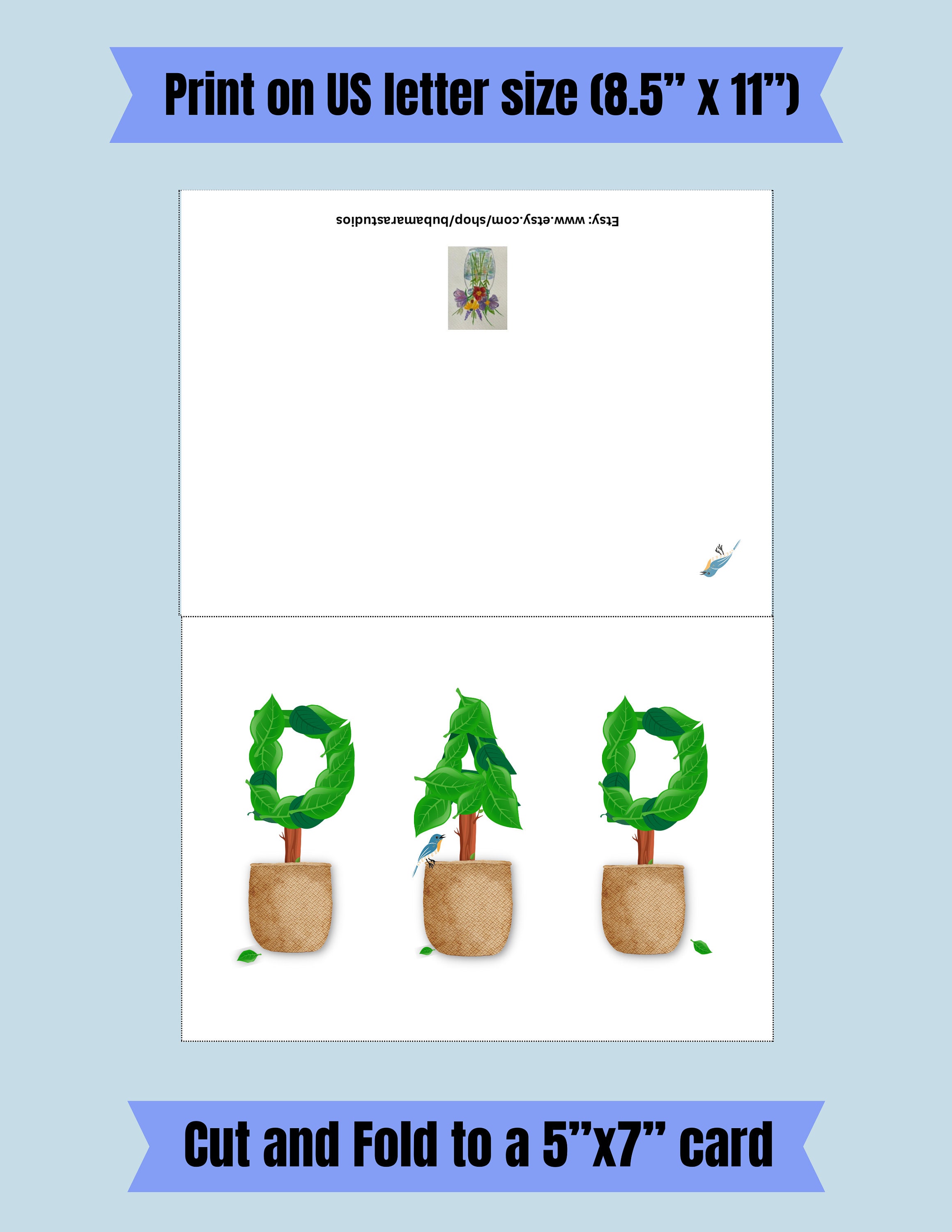 Garden Dad Fathers Day Printable Card - Etsy