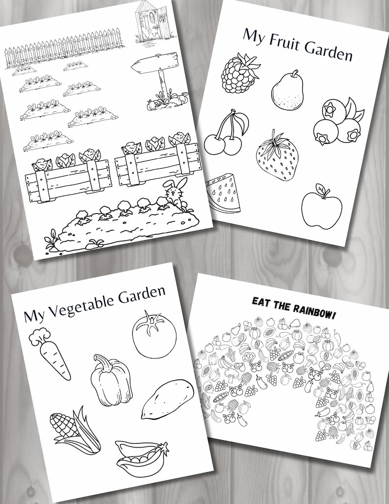 Garden Coloring Printable Pages for Kids - Etsy