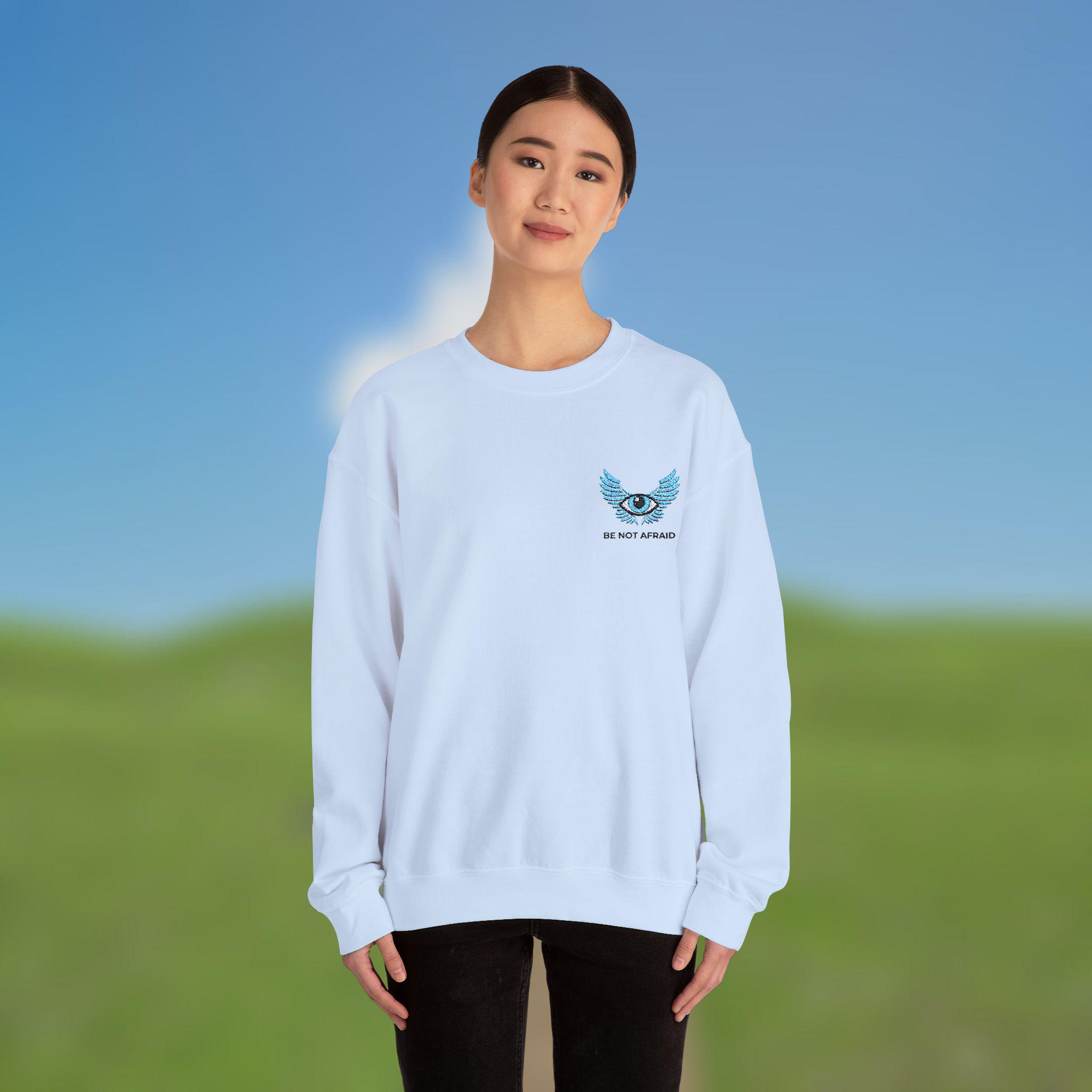 Biblically Accurate Angel Embroidered Sweatshirt, Be Not Afraid ...