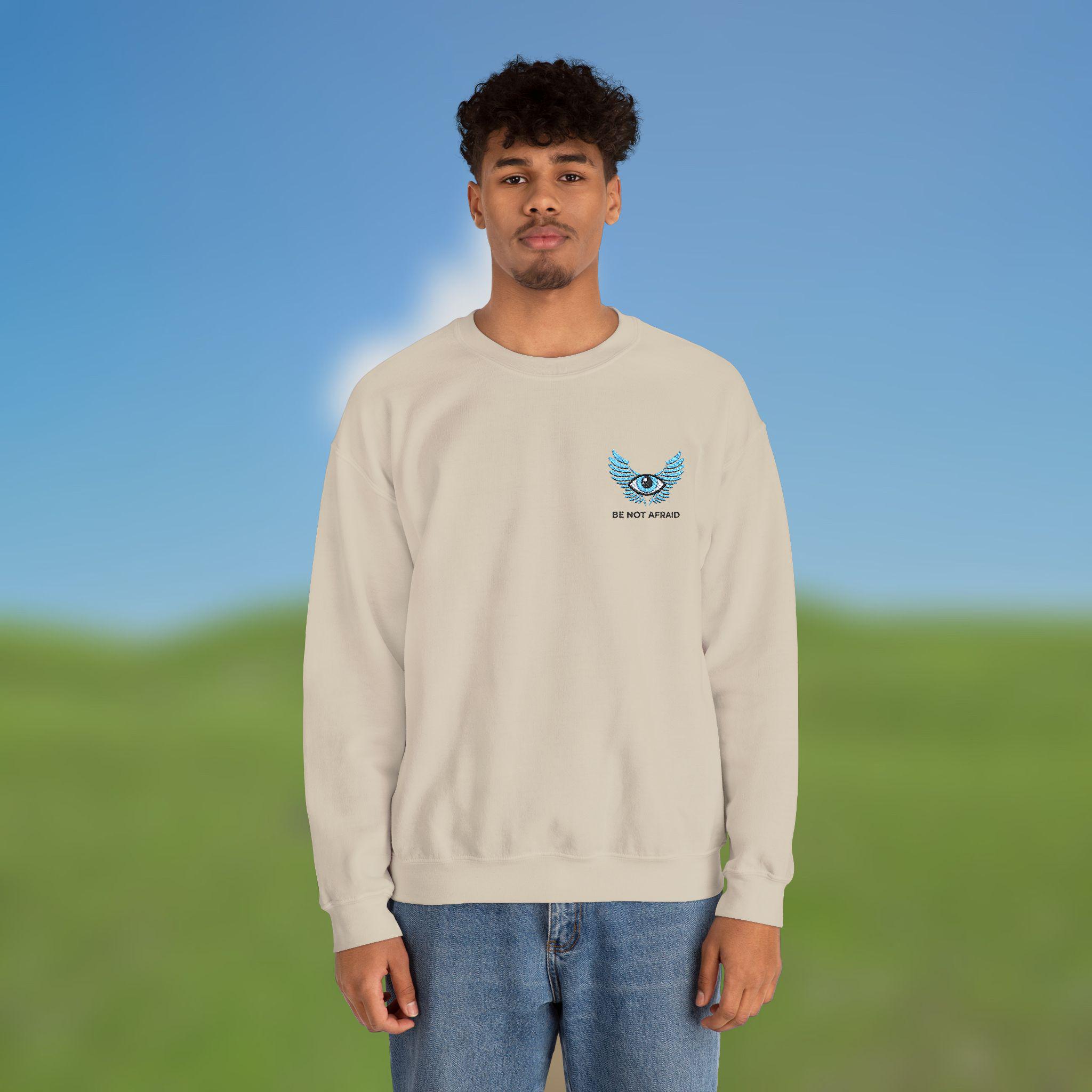 Biblically Accurate Angel Embroidered Sweatshirt, Be Not Afraid ...