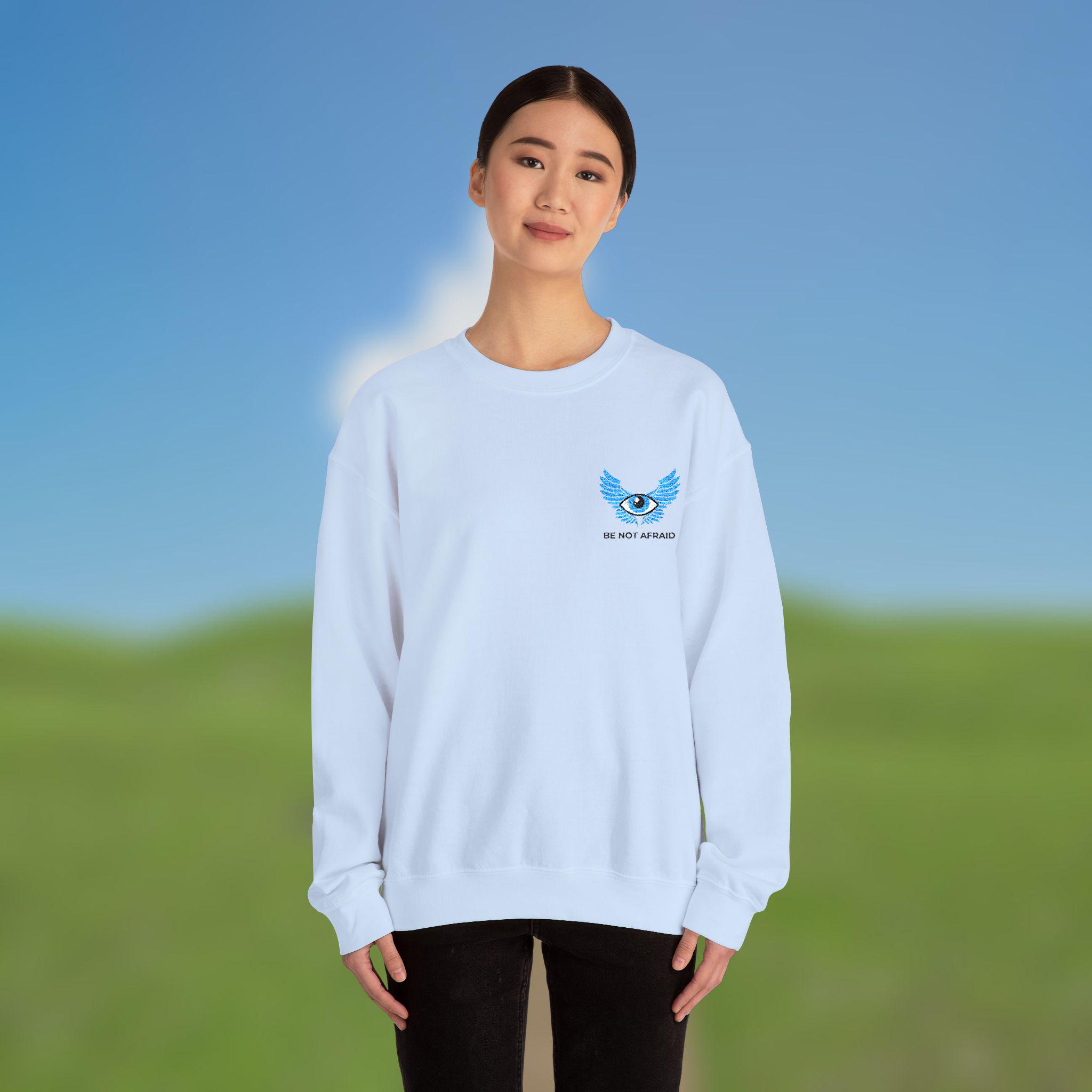 Biblically Accurate Angel Embroidered Sweatshirt, Be Not Afraid ...