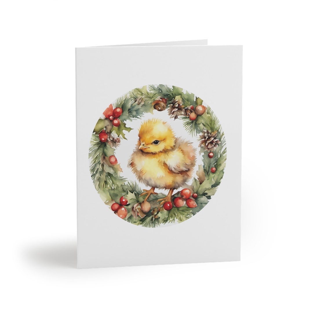 Christmas Baby Chick Clipart Cute Baby Chick Watercolor - Etsy