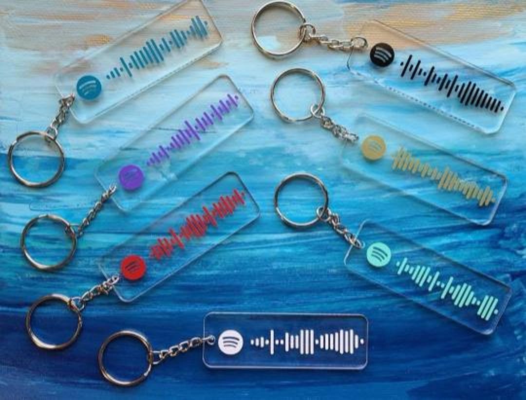 Clear Acrylic Custom Scannable Music Keychain - Etsy