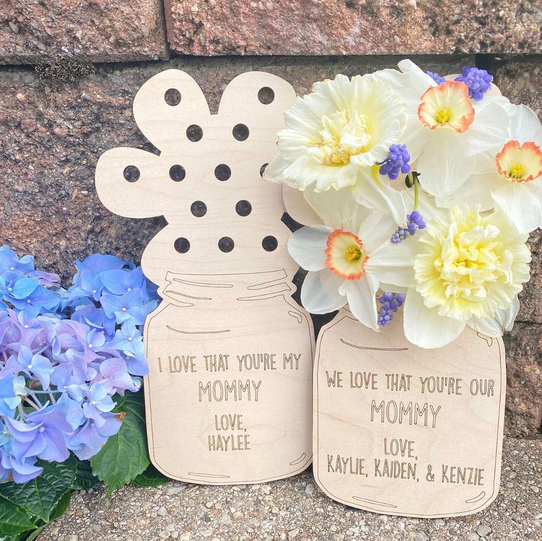 Mother's Day Mason Jar Flower Holder - Etsy