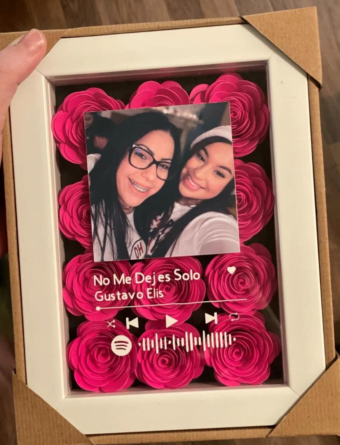 Custom Scannable Music Song Album Art Flower Filled Shadowbox Frame ...