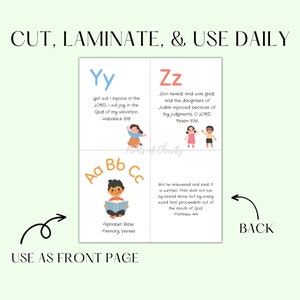 A to Z Kids Alphabet Bible Memory Verse Cards ABC Printable Flashcards ...