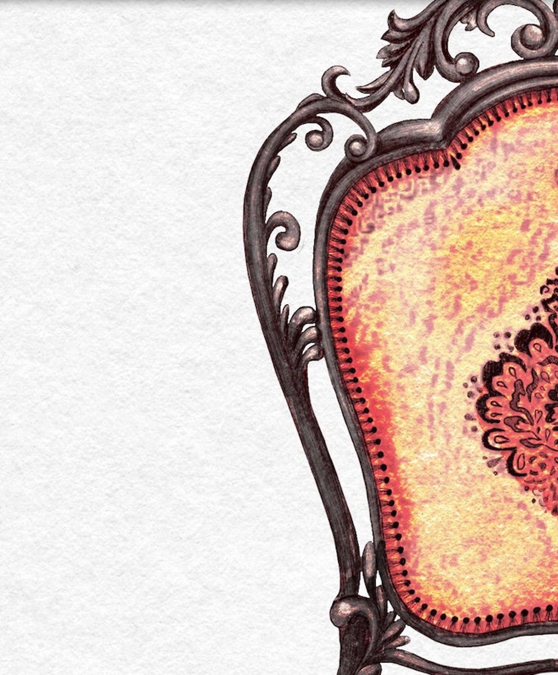 Antique Vintage Royal Chair Drawing, Scrapbooking, Digital Clipart ...