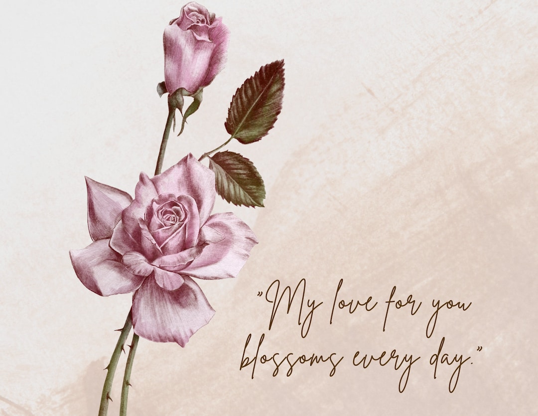 Pink Rose Drawing, Vintage, Scrapbook, Flower, Digital Clipart, Instant ...