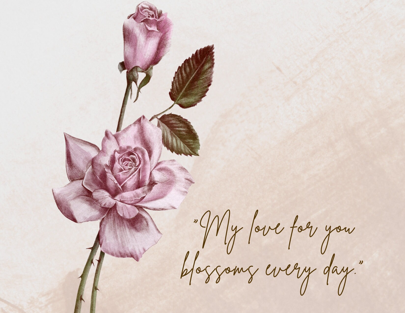 Pink Rose Drawing, Vintage, Scrapbook, Flower, Digital Clipart, Instant ...