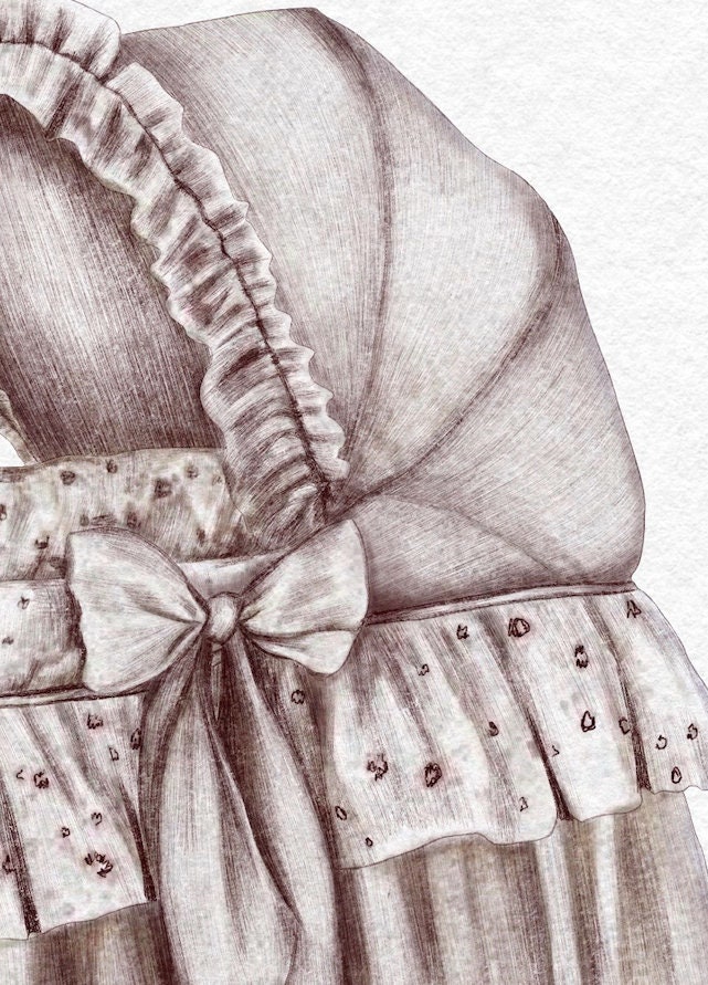 Antique Vintage Baby Crib Drawing, Scrapbooking, Digital Clipart ...