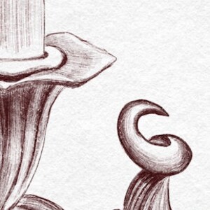 Vintage Candlestick Drawing, Scrapbook, Digital Clipart, Instant ...