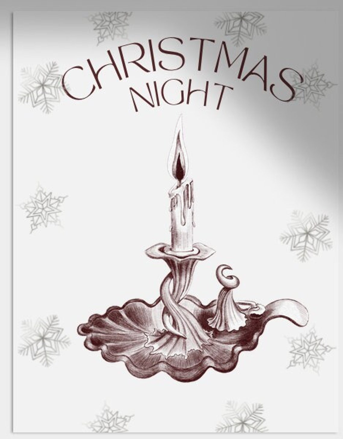Vintage Candlestick Drawing, Scrapbook, Digital Clipart, Instant ...