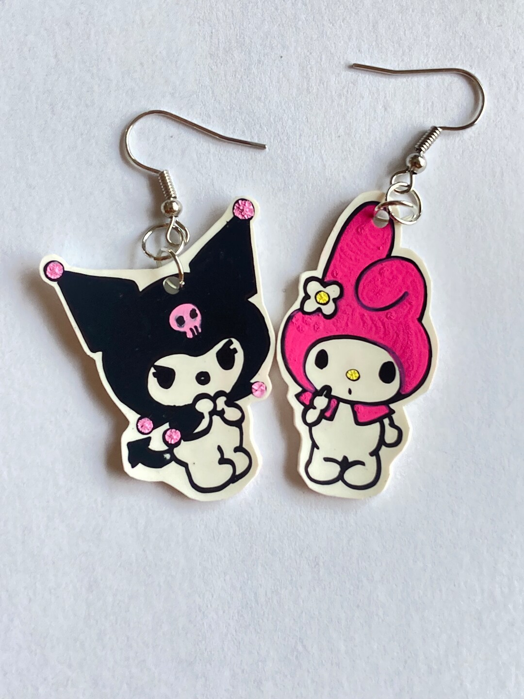 Kuromi and My Melody Shrinky Dink Dangle Earrings - Etsy