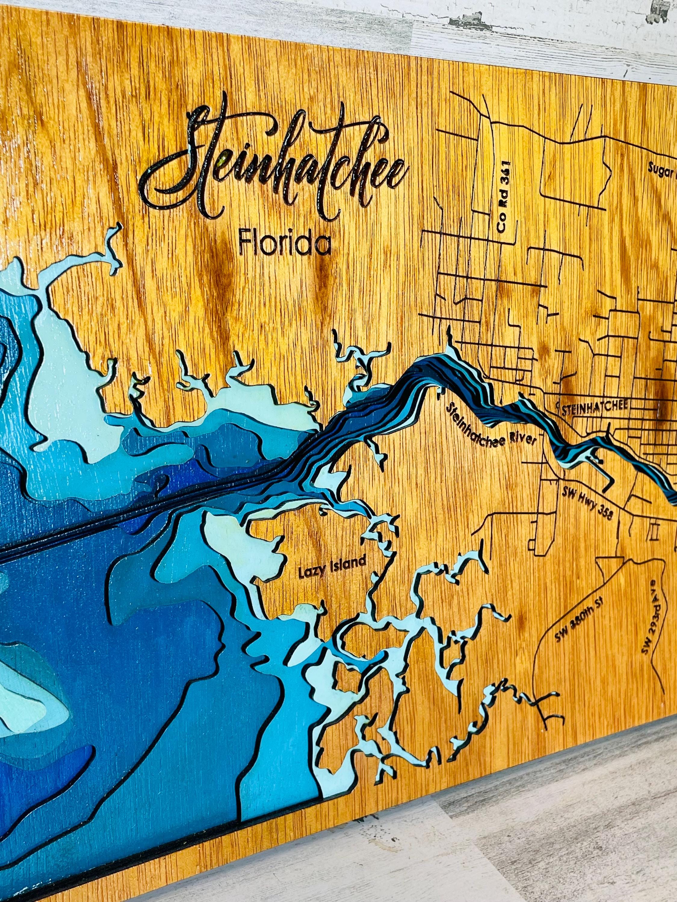 Steinhatchee, Florida 3-D Map | the Hatch Map - Etsy