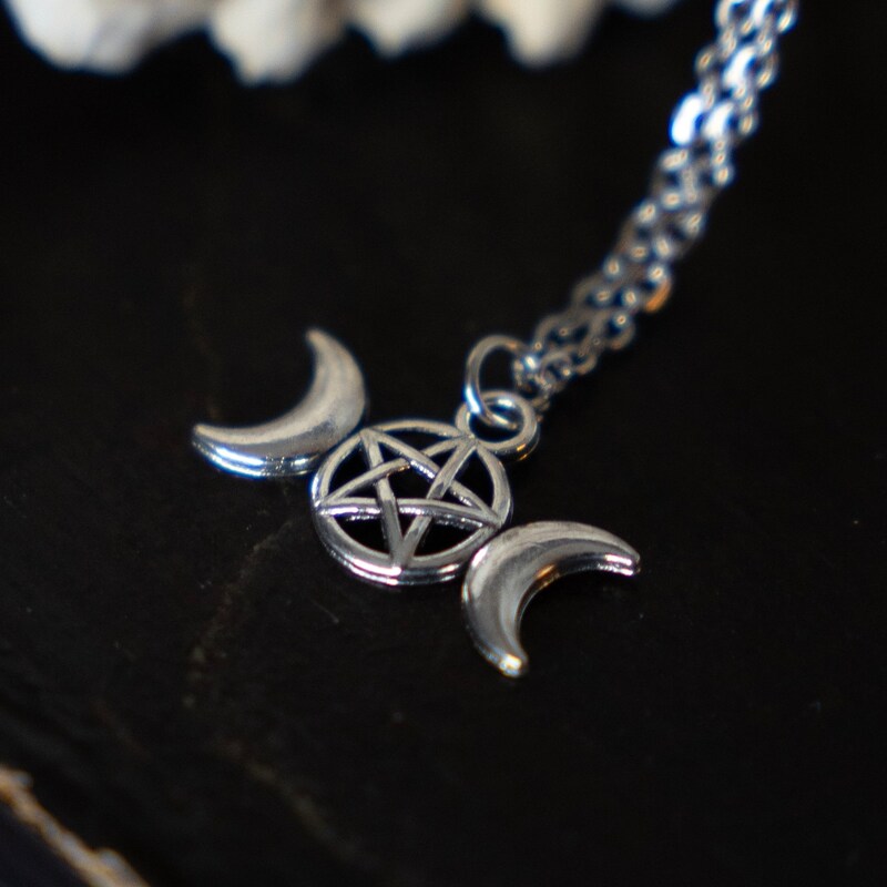 Triple Moon Necklace - Etsy UK
