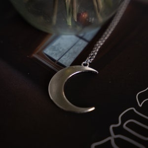 Large Silver Crescent Moon Gothic Necklace - Etsy