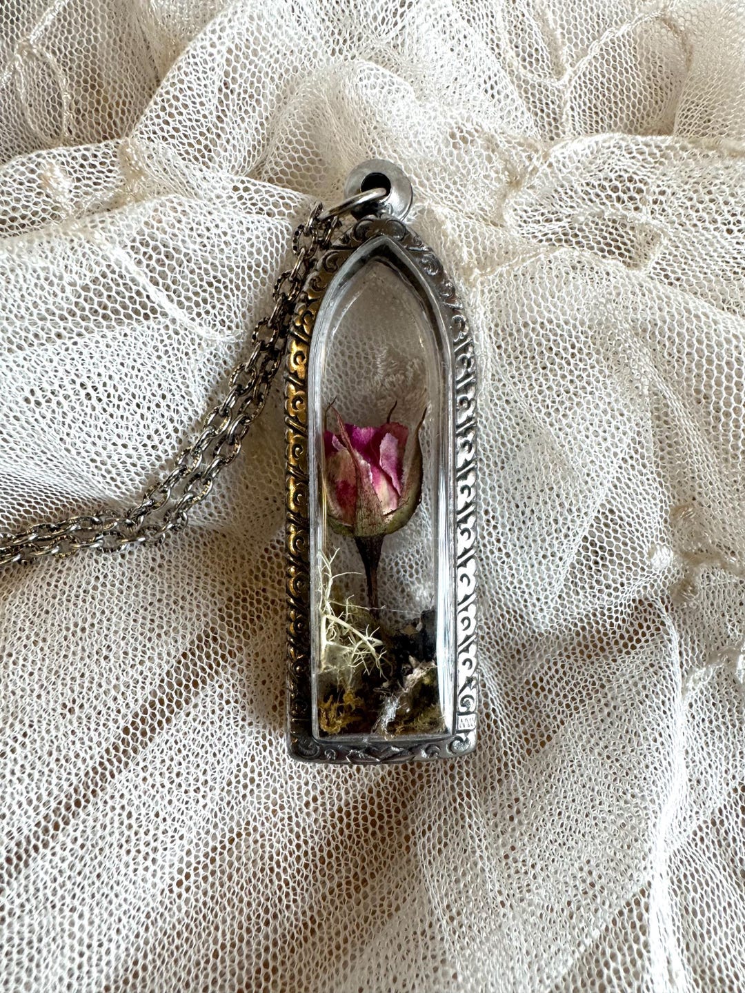 Enchanted Rose Reliquary Necklace - Etsy