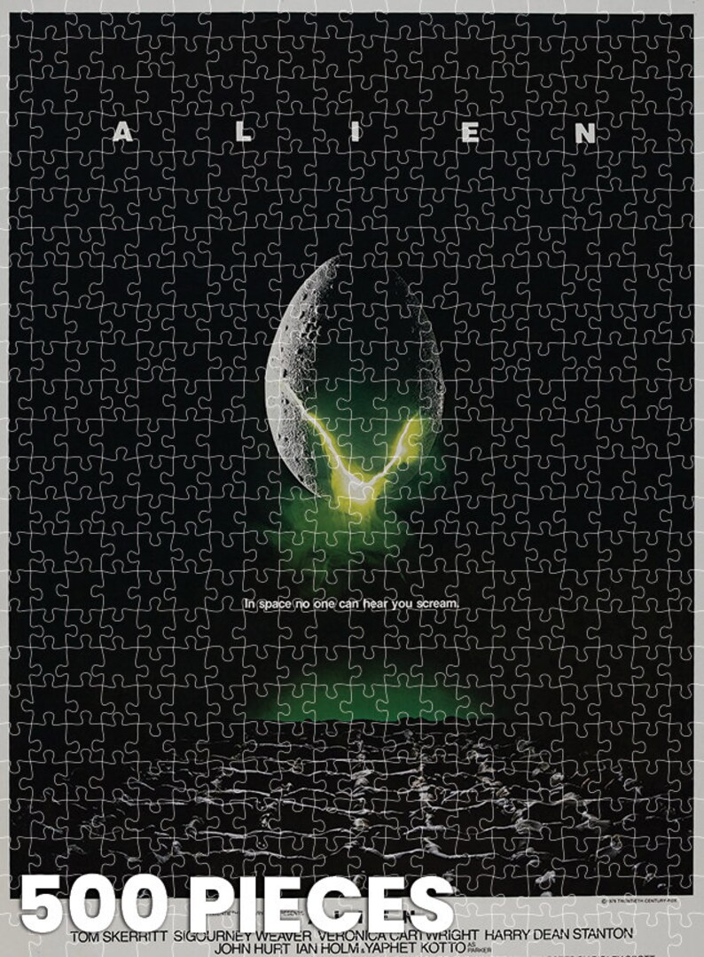Adult Jigsaw Puzzle of the Alien Movie Poster 1000, 500, 252 and 110 ...