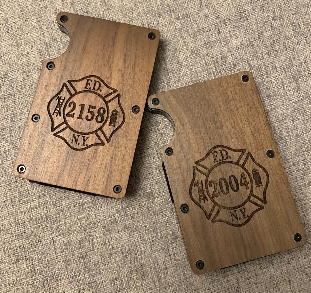 WALNUT MINIMALIST WALLET Expanding Card Holder Personalized Custom ...