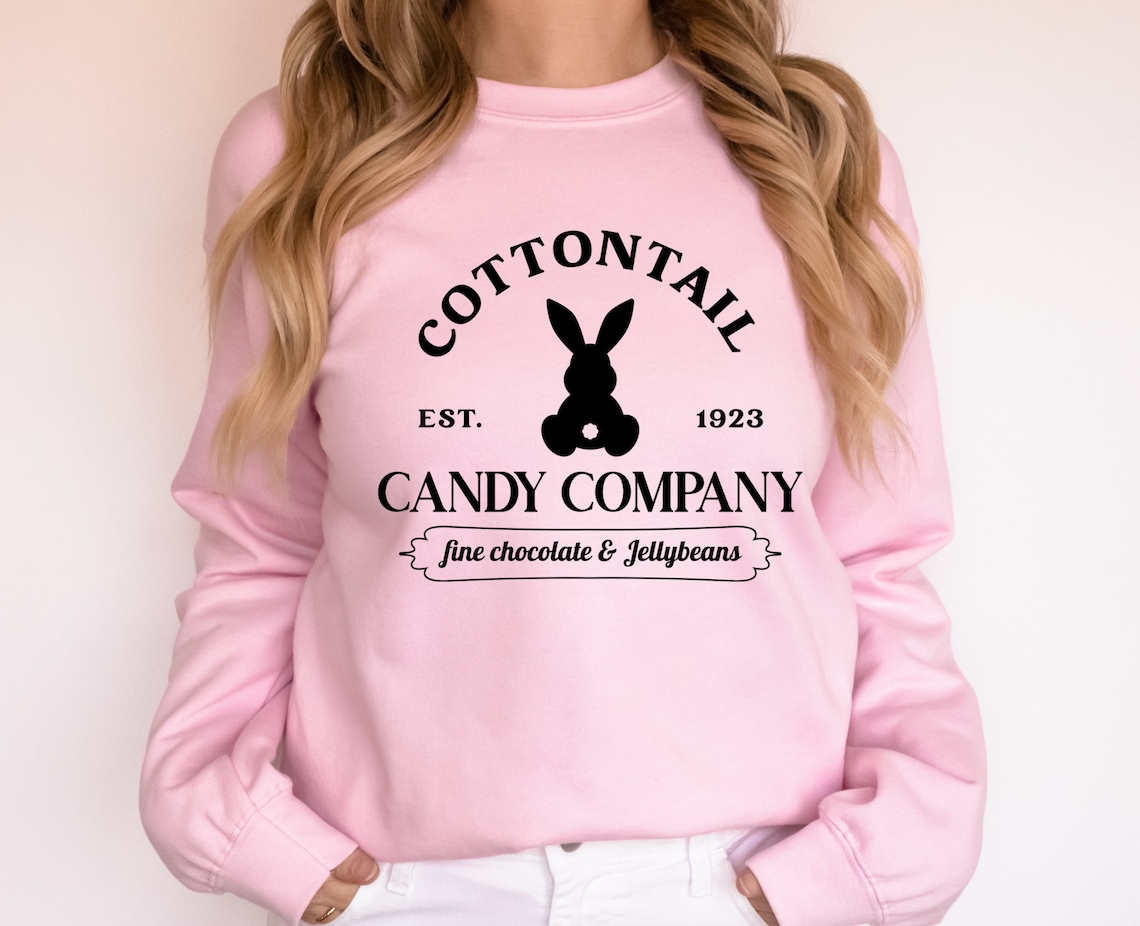 Corgi Sweatshirt, Cottontail Candy Co Easter Sweat Shirt, Corgi Easter Bunny Easter Crewneck ...