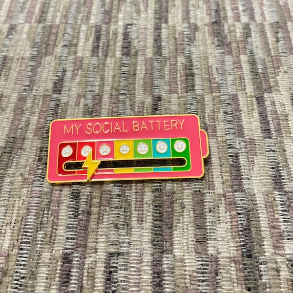 My Social Battery Pin - Etsy