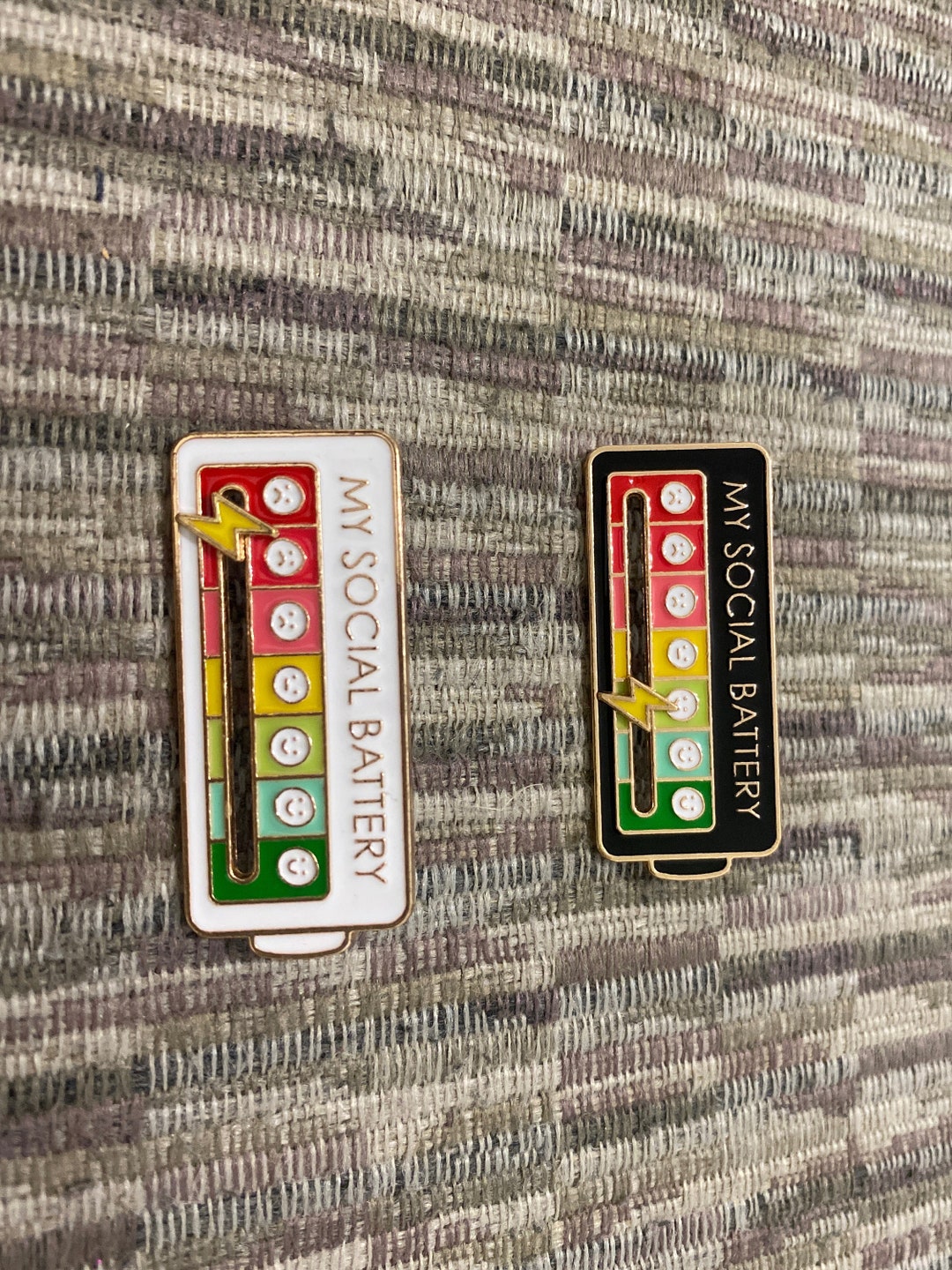 Amazon Cute Peccy Pin My Social Battery 2 Pins Black&white - Etsy