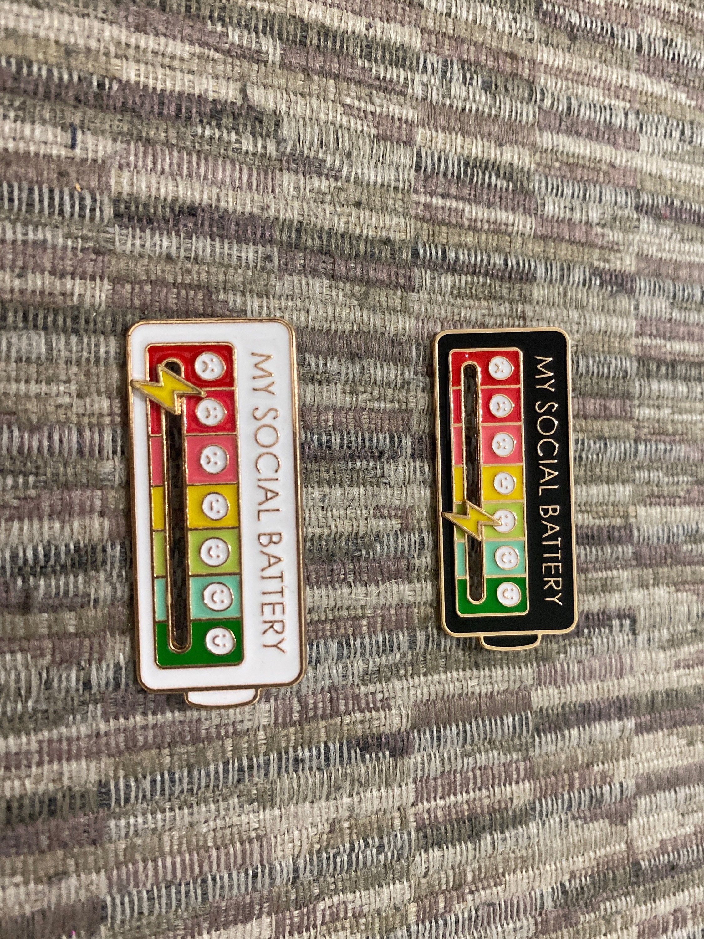 Amazon Cute Peccy Pin My Social Battery 2 Pins Black&white - Etsy