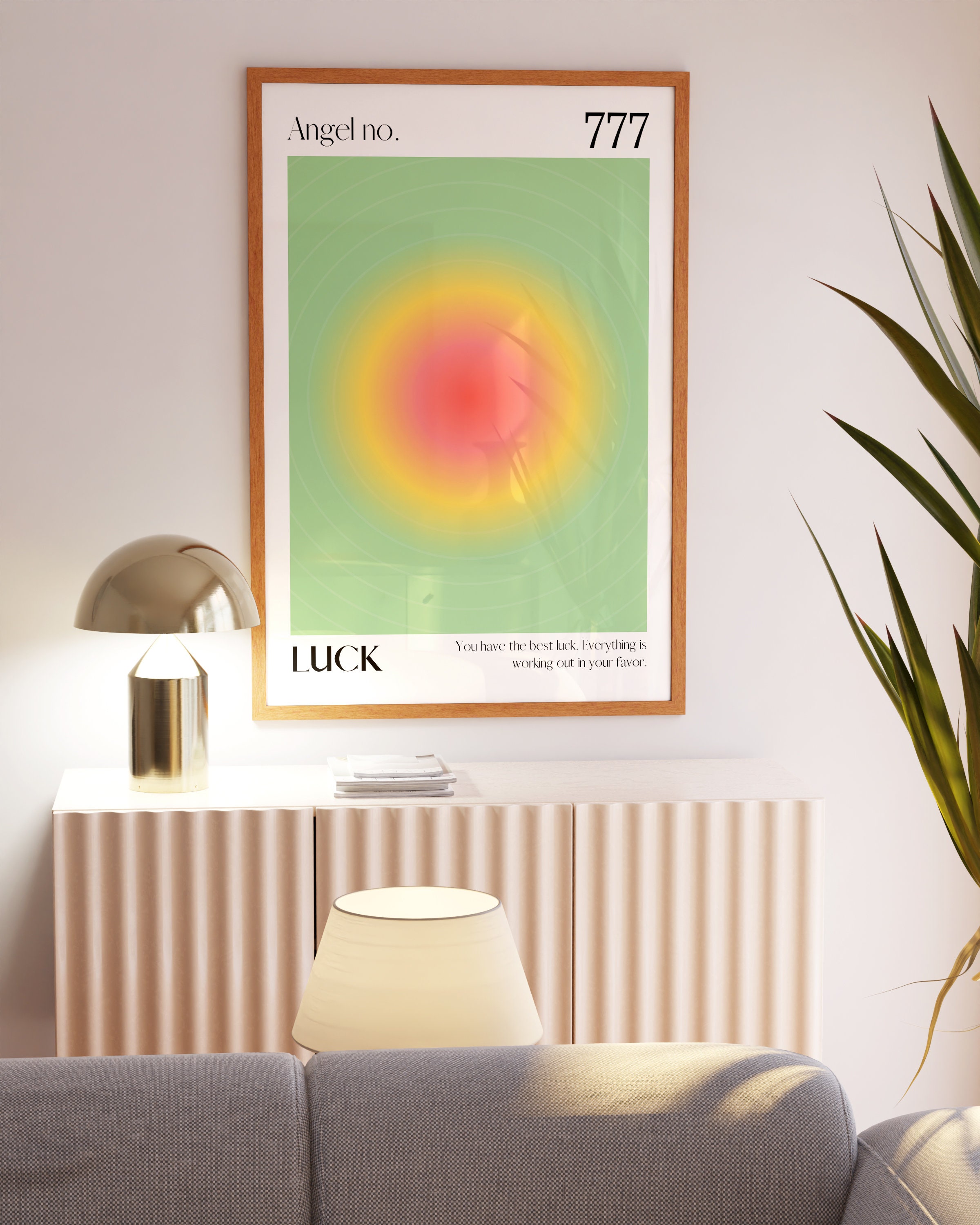 Angel Number 777 Poster, Spiritual Wall Art, Aura Gradient ...