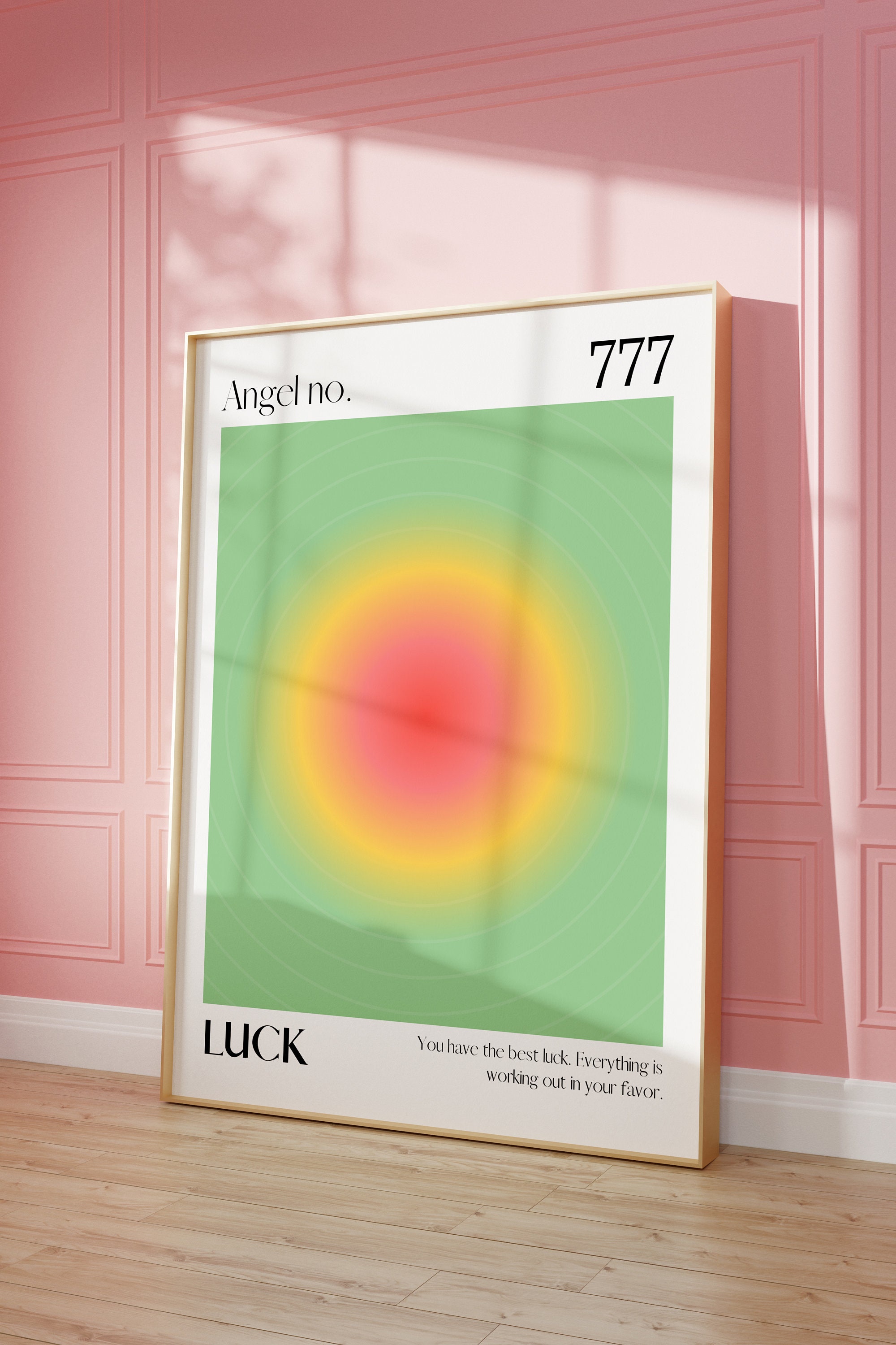 Angel Number 777 Poster, Spiritual Wall Art, Aura Gradient ...
