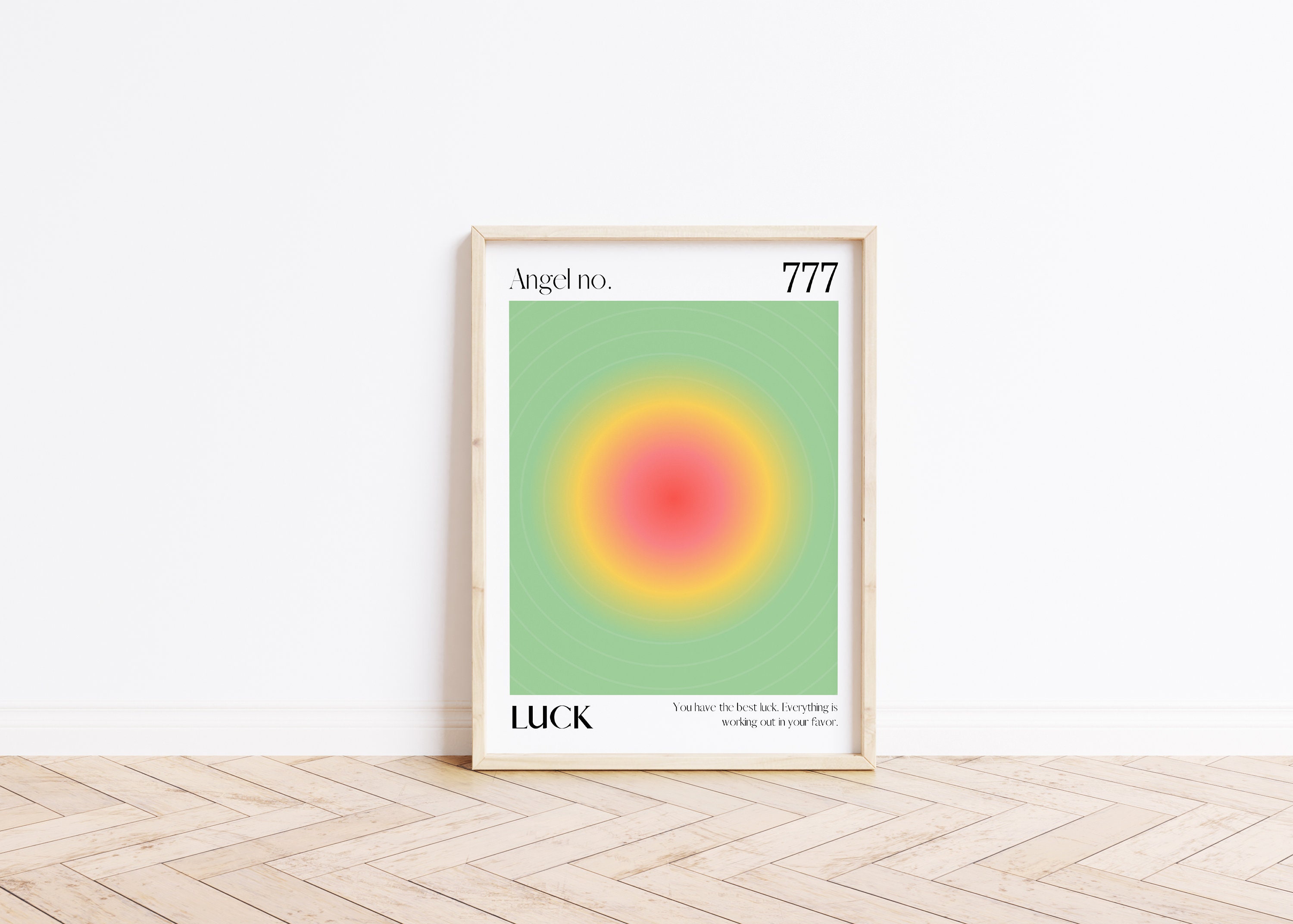 Angel Number 777 Poster, Spiritual Wall Art, Aura Gradient ...