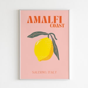 Amalfi Coast Print, Amalfi Lemons Italy Retro Poster, Y2K Travel Wall ...