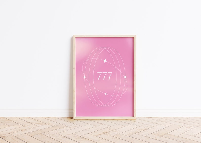 Angel Number 777 Poster, Aura Gradient Spiritual Poster, Angel Number ...