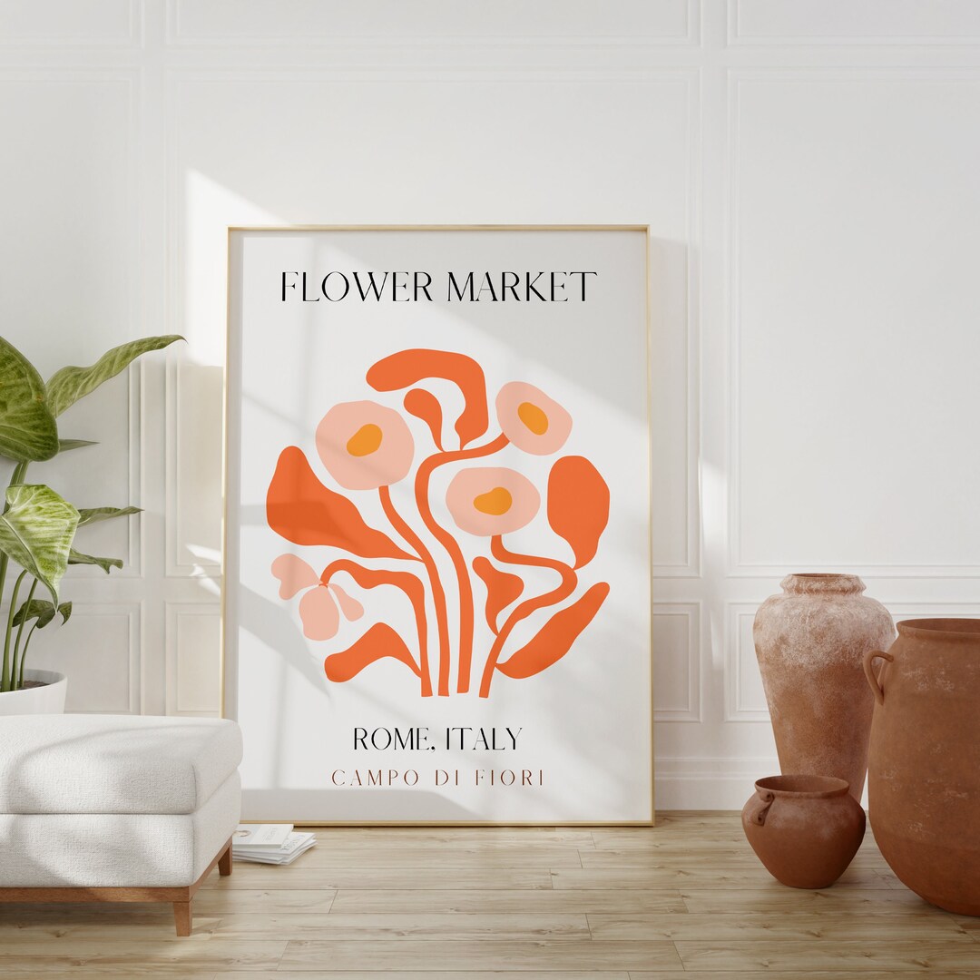 Flower Market Print, Boho Flower Art, Flower Market Poster, Botanical ...