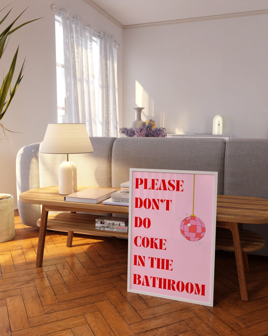 Please Don't Do Coke in the Bathroom Poster | Instant Download Gallery ...
