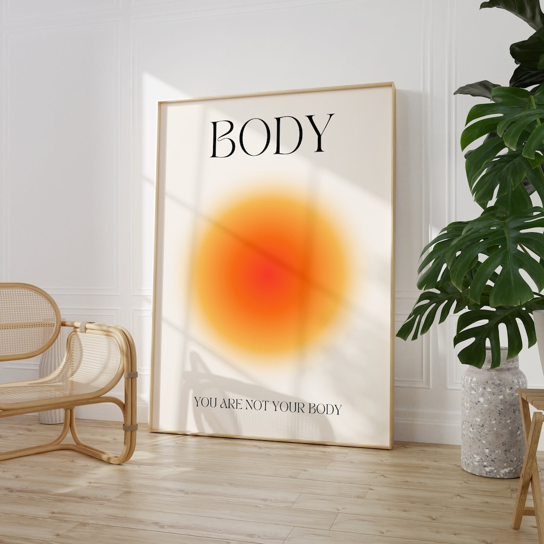 Positive Spiritual Wall Art, Mind Body Soul Poster, Aura Gradient Art ...